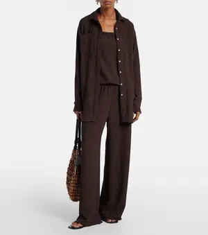 Jade Swim Seersucker Top - Brown