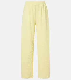 Jade Swim Seersucker Wide-leg Pants - Yellow