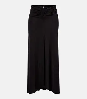 Jade Swim Skyla Ruched Jersey Maxi Skirt - Black