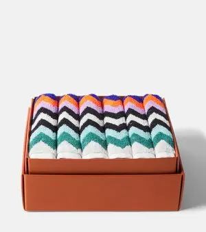 Missoni Best Set Of 6 Cotton Terry Face Towels - Multicoloured