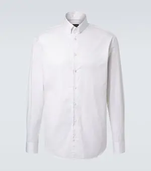 Giorgio Armani Archivio Pinstripe Cotton Shirt - White
