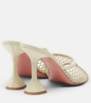 Amina Muaddi Lupita Leather-trimmed Sandals