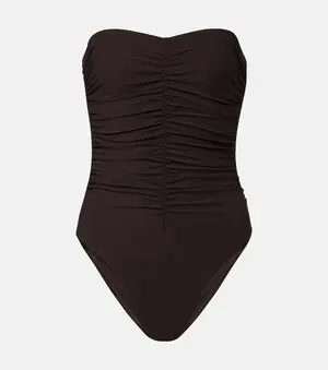 KARLA COLLETTO Ruched Bandeau One-piece Swimsuit - Brown
