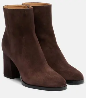 Valentino Garavani Fawcette Vlogo Suede Ankle Boots - Brown