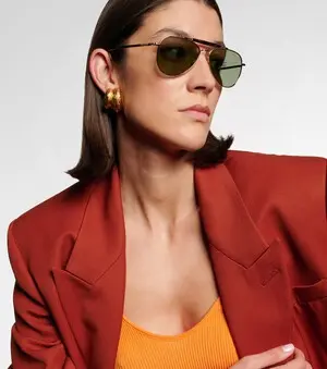 Saint Laurent Sl Logo Aviator Sunglasses