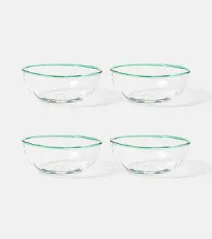 AKUA OBJECTS Peter Set Of 4 Glass Bowls - Green