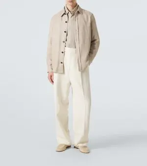 Zegna Cashmere, Linen, And Silk Overshirt - Beige