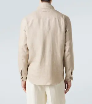 Zegna Cashmere, Linen, And Silk Overshirt - Beige