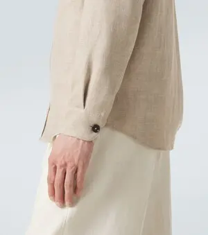 Zegna Cashmere, Linen, And Silk Overshirt - Beige