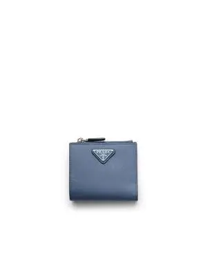 Prada Small Saffiano Leather Wallet - Blue