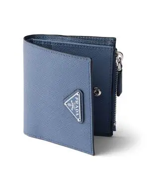 Prada Small Saffiano Leather Wallet - Blue