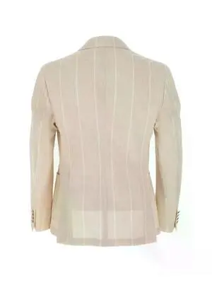 Eleventy Striped Double-breasted Blazer - Neutrals