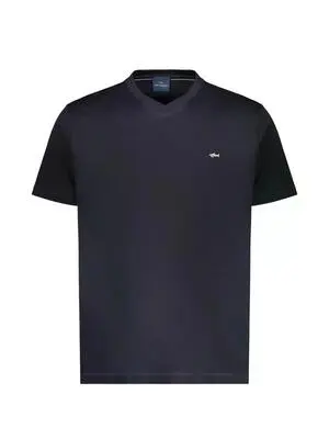 Paul & Shark Embroidered-logo V-neck T-shirt - Blue