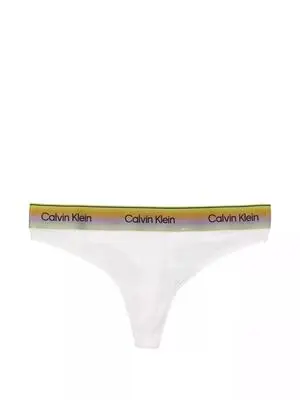 Calvin Klein Logo-band Thongs - White