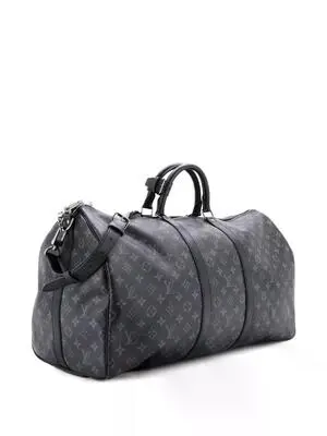 LOUIS VUITTON Keepall Bandouliere 55 Travel Bag Monogram Eclipse Canvas - Black