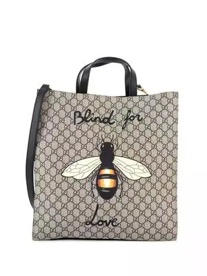 Gucci Printed Gg Coated Canvas Tall Tote Bag - Brown