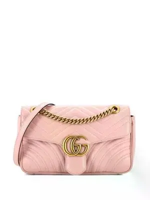 Gucci Gg Marmont Flap Bag Matelasse Leather Medium - Pink