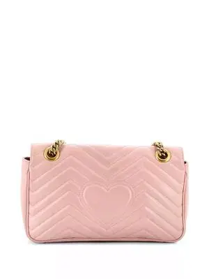 Gucci Gg Marmont Flap Bag Matelasse Leather Medium - Pink