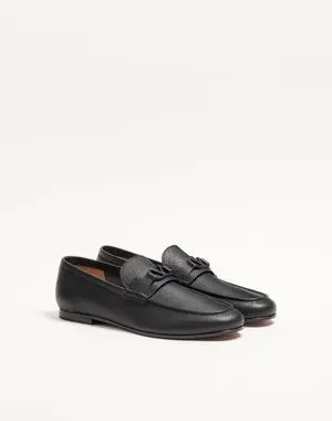Valentino Garavani Vlogo Signature Deer Leather Loafer
