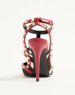 Valentino Garavani Rockstud Pony-effect Calfskin Pumps - White/brown/red