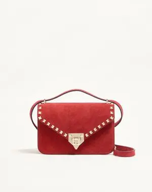 Valentino Garavani Rockstud Small Shoulder Bag - Red