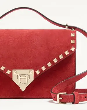 Valentino Garavani Rockstud Small Shoulder Bag - Red