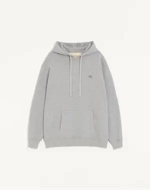 Valentino Garavani Hoodie With Vlogo Embroidery - Grey