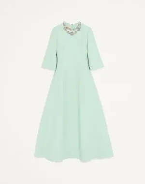Valentino Garavani Crepe Couture Embroidered Midi Dress - Celadon/silver