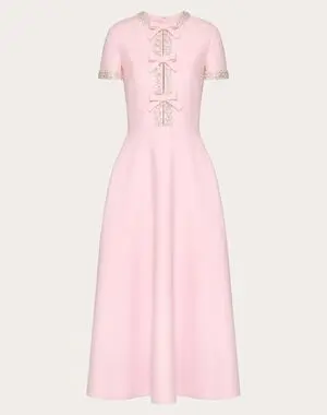 Valentino Garavani Valentino Crepe Couture Embroidered Midi Dress Comfit