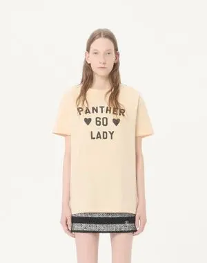 Valentino Garavani Panther Lady Jersey T-shirt - Birch/black