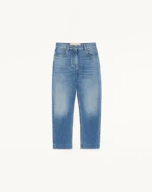 Valentino Garavani Trousers With Vpatch - Denim