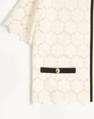 Valentino Garavani Fleurs A Jour Cotton Jacket - Latte/black