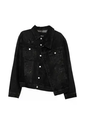 Andersson Bell Stud-embellished Asymmetric Denim Jacket