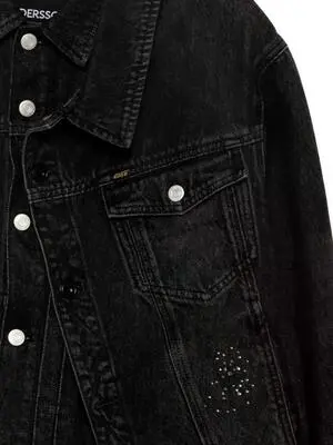 Andersson Bell Stud-embellished Asymmetric Denim Jacket