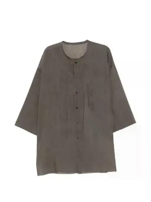 Yohji Yamamoto Semi-sheer Wide-sleeve Shirt - Grey