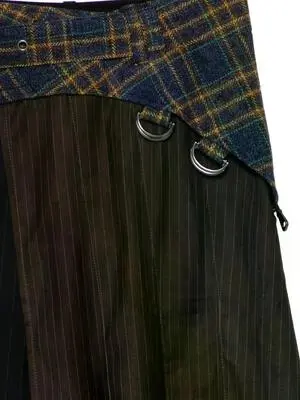 Andersson Bell Panelled Pinstripe And Check-pattern Skirt