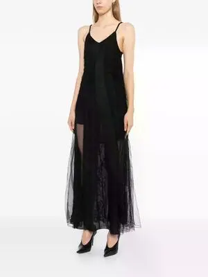 QUETSCHE Lace-panel Sheer-overlay Dress