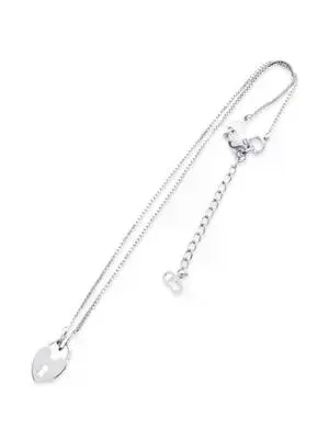 Dior Heart Lock Necklace - Silver
