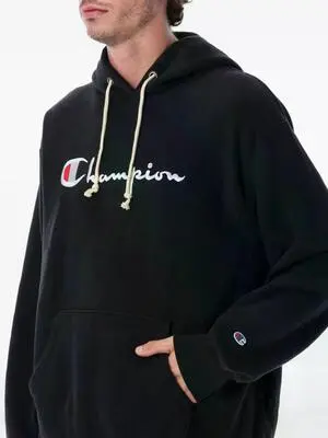 Champion Logo-embroidered Hoodie - Black
