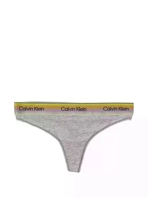 Calvin Klein Logo-band Thong - Grey