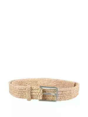 Maison Kitsuné Woven-raffia Belt - Neutrals