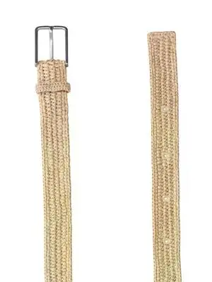 Maison Kitsuné Woven-raffia Belt