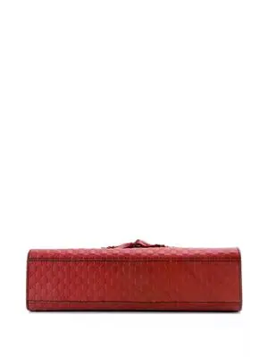 Gucci Emily Chain Flap Bag Microssima Leather Medium Shoulder Bag - Red