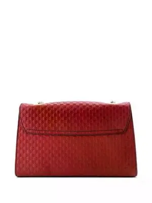 Gucci Emily Chain Flap Bag Microssima Leather Medium Shoulder Bag - Red