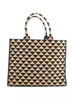 Prada Symbole Jacquard Large Tote Bag - Black