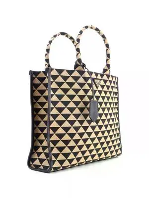 Prada Symbole Jacquard Large Tote Bag - Black