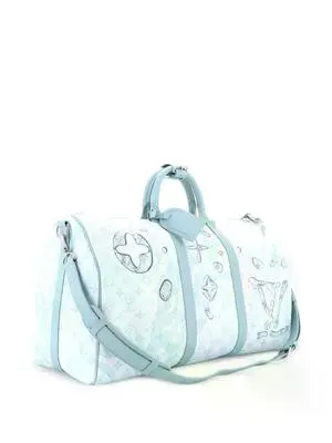LOUIS VUITTON Keepall Bandouliere Aquagarden Monogram Canvas 50 Travel Bag