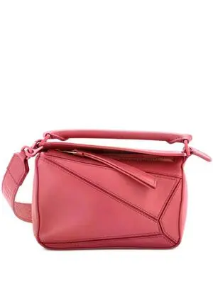 Loewe Puzzle Leather Mini Crossbody Bag - Pink