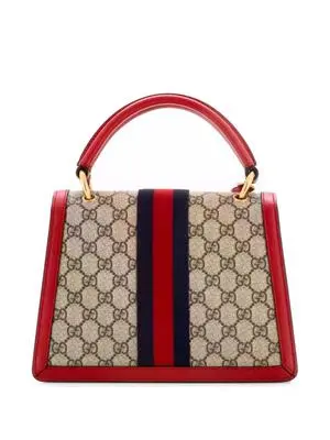 Gucci Queen Margaret Top Handle Gg Coated Canvas Satchel - Red