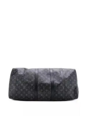 LOUIS VUITTON Keepall Bandouliere 55 Travel Bag Monogram Eclipse Canvas - Black